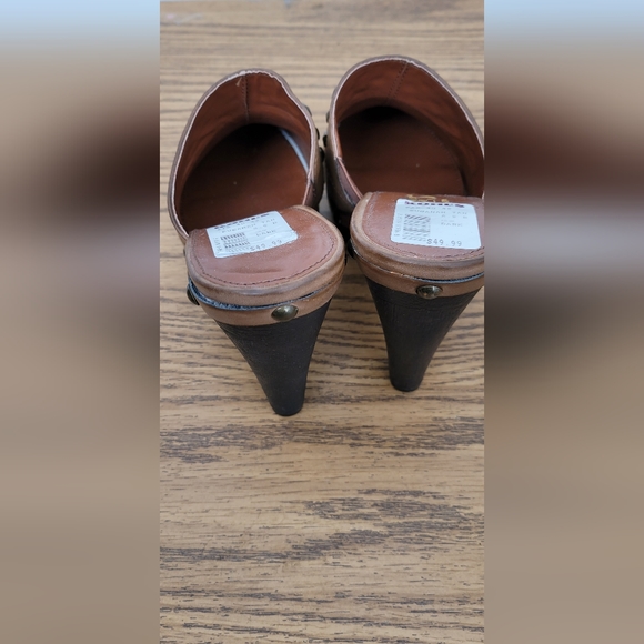 Chaps | Shoes | Chaps Brown Leather Studded Susanah Platform Clog Size ...